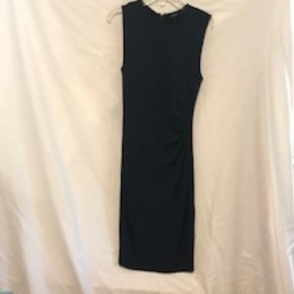Theory | Dresses | Theory Sheath Dress Dark Blue Stretch Viscose Ruched ...